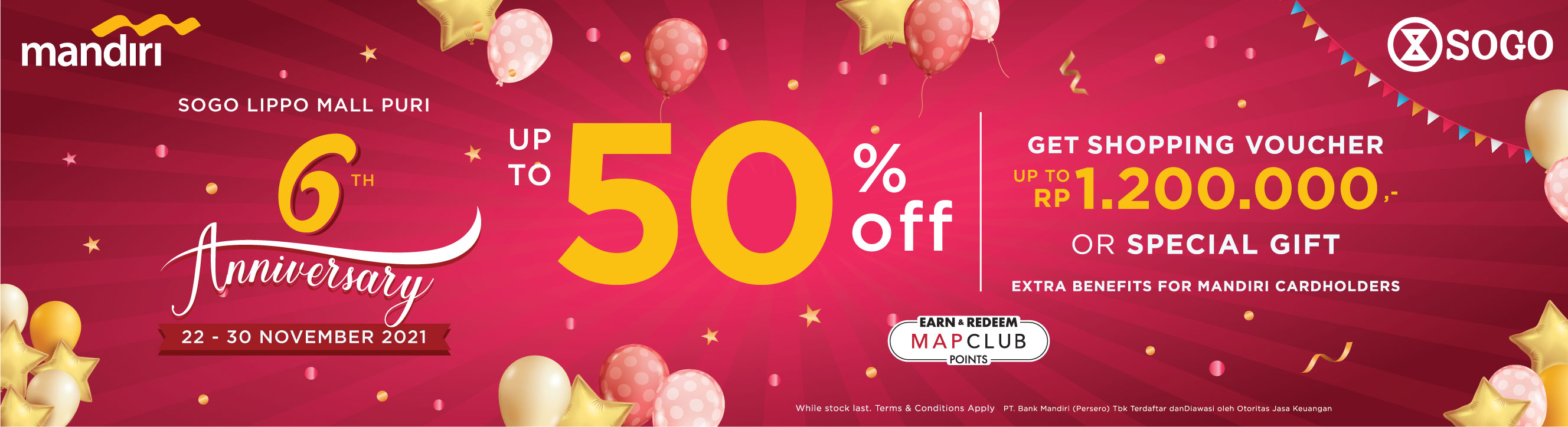 Promo dari SOGO 6th Anniversary SOGO Lippo Mall Puri | Mapclub.com