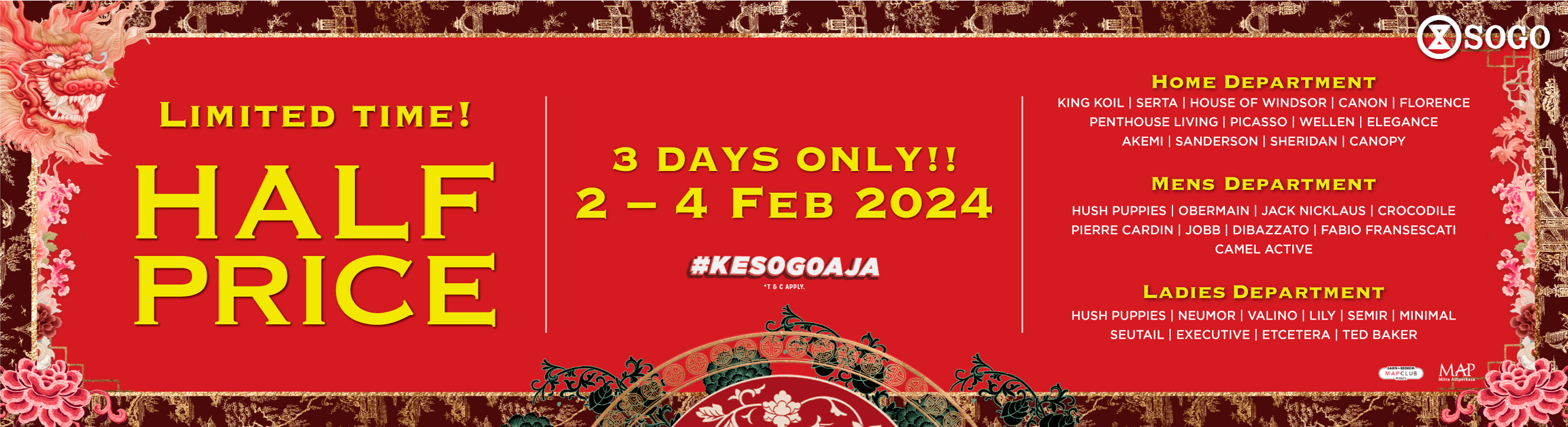 [SOGO] LIMITED TIME! HALF PRICE - Diskon Fashion Branded | Mapclub.com